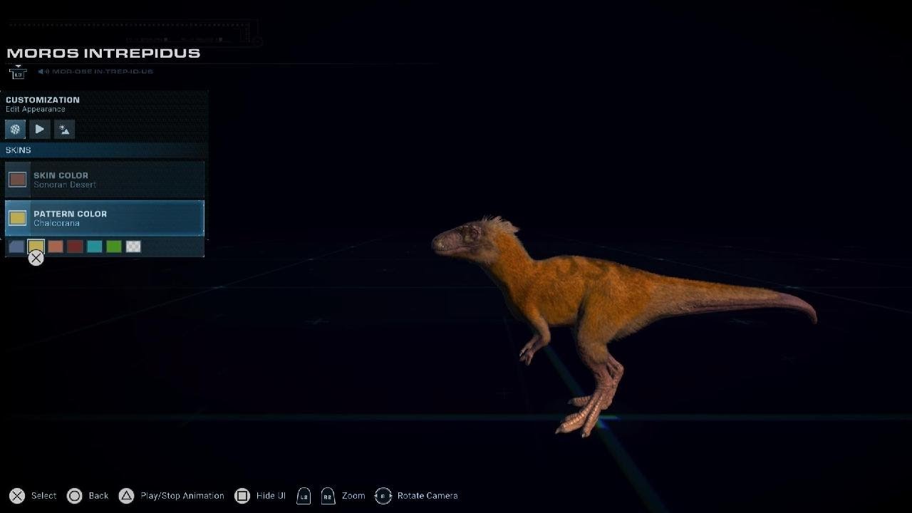 Jurassic World Evolution 2 all moros intrepidus skins and patterns ...