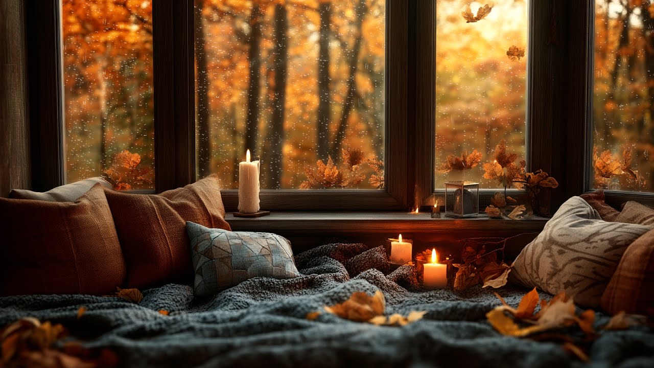 Gentle Rainfall on Autumn Leaves | Drift into Peaceful Sleep with ...