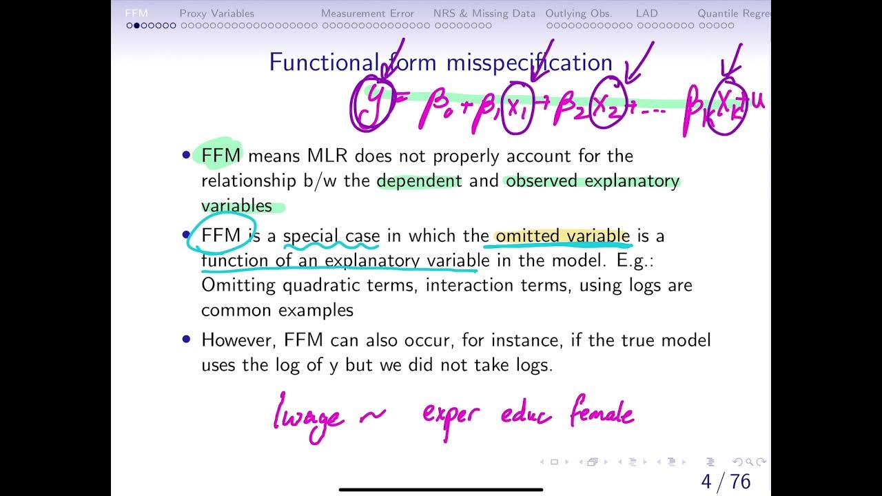 9.1 Functional form misspecification - YouTube
