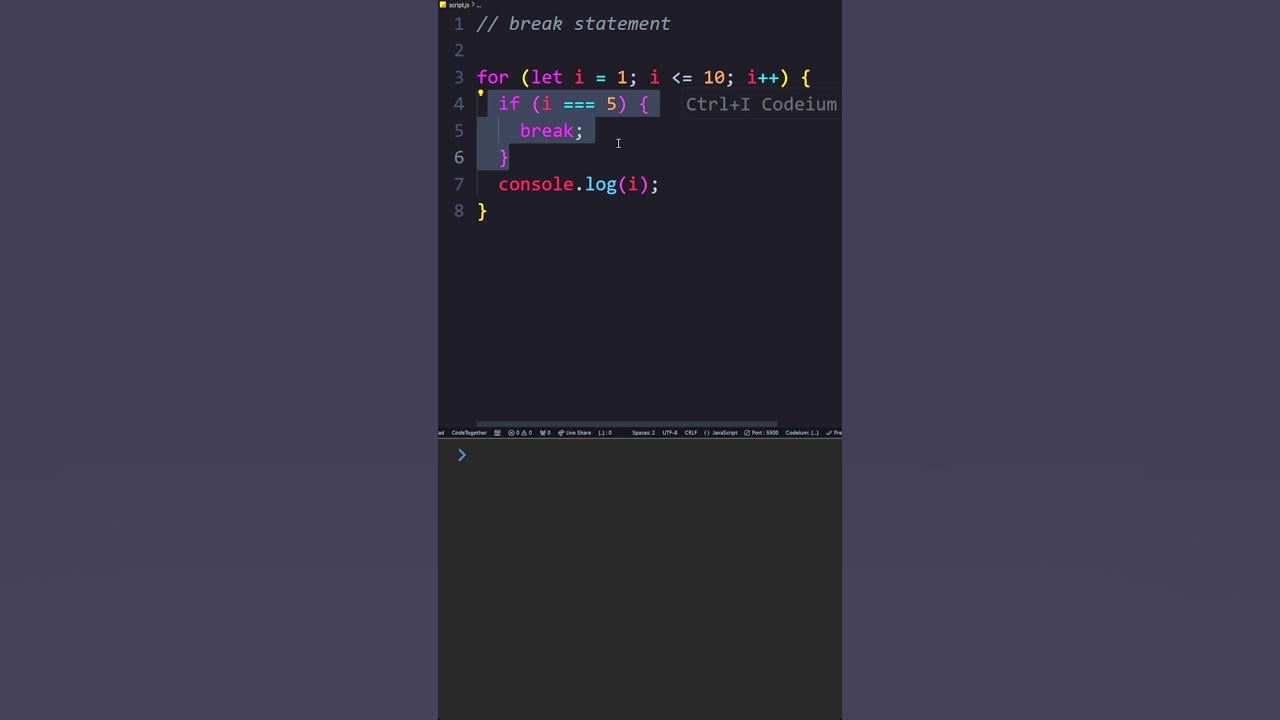 break statement in JavaScript | Day 29 of 45 Days JavaScript Challenge | #codeminister #js - YouTube