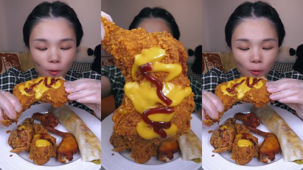 ASMR EATING | Real Mukbang | Spicy Noodle, Spicy Chicken, Dessert ...