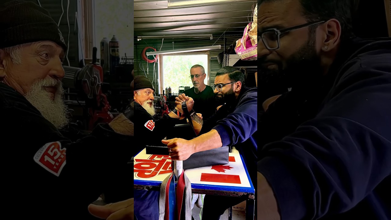 Intense battle with King George 🔥 #armwrestling #power - YouTube