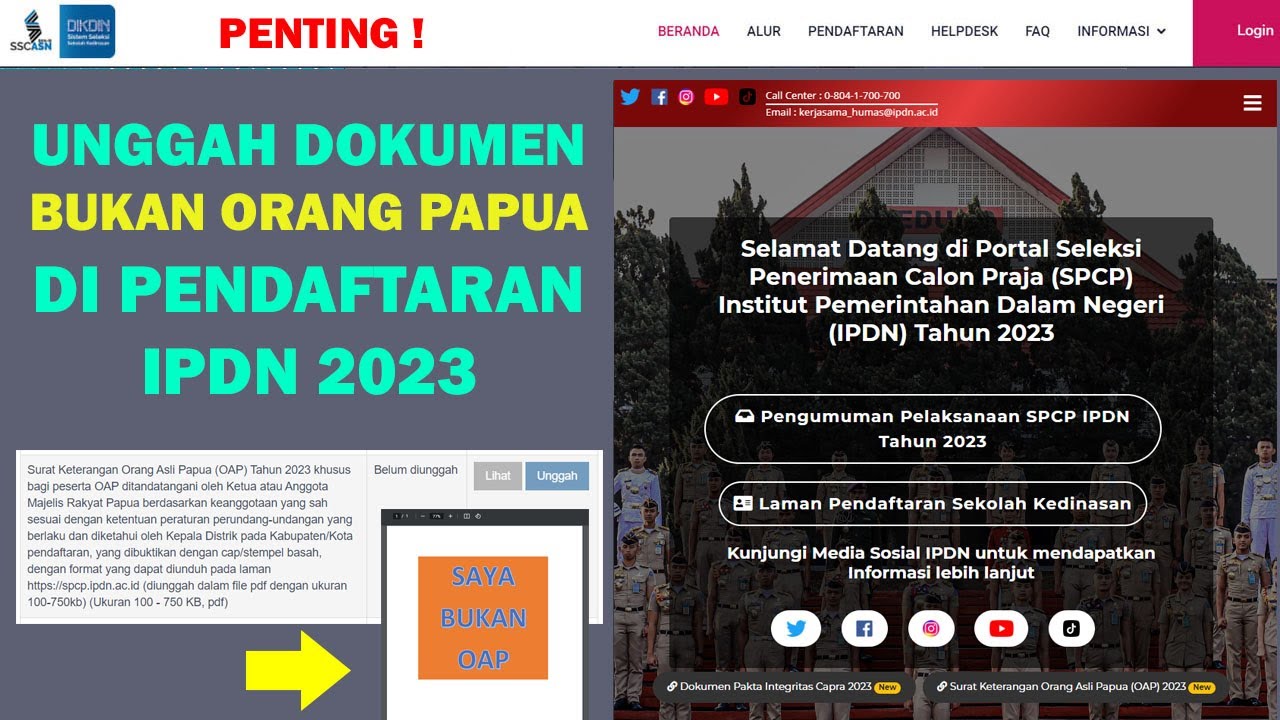Unggah Dokumen Bukan OAP di IPDN 2023 | Sekolah Kedinasan 2023 - YouTube