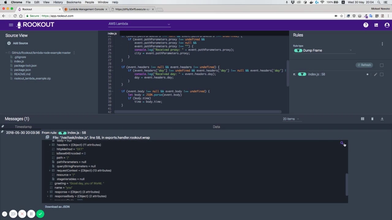 Rookout Debugging for Lambda - Editor's Cut - YouTube