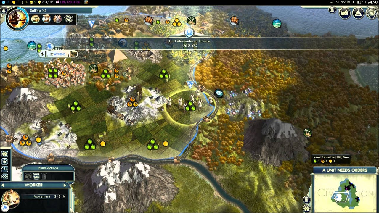 Sid meier's Civilization V Greece Long Play Part 1 (1080p, no ...