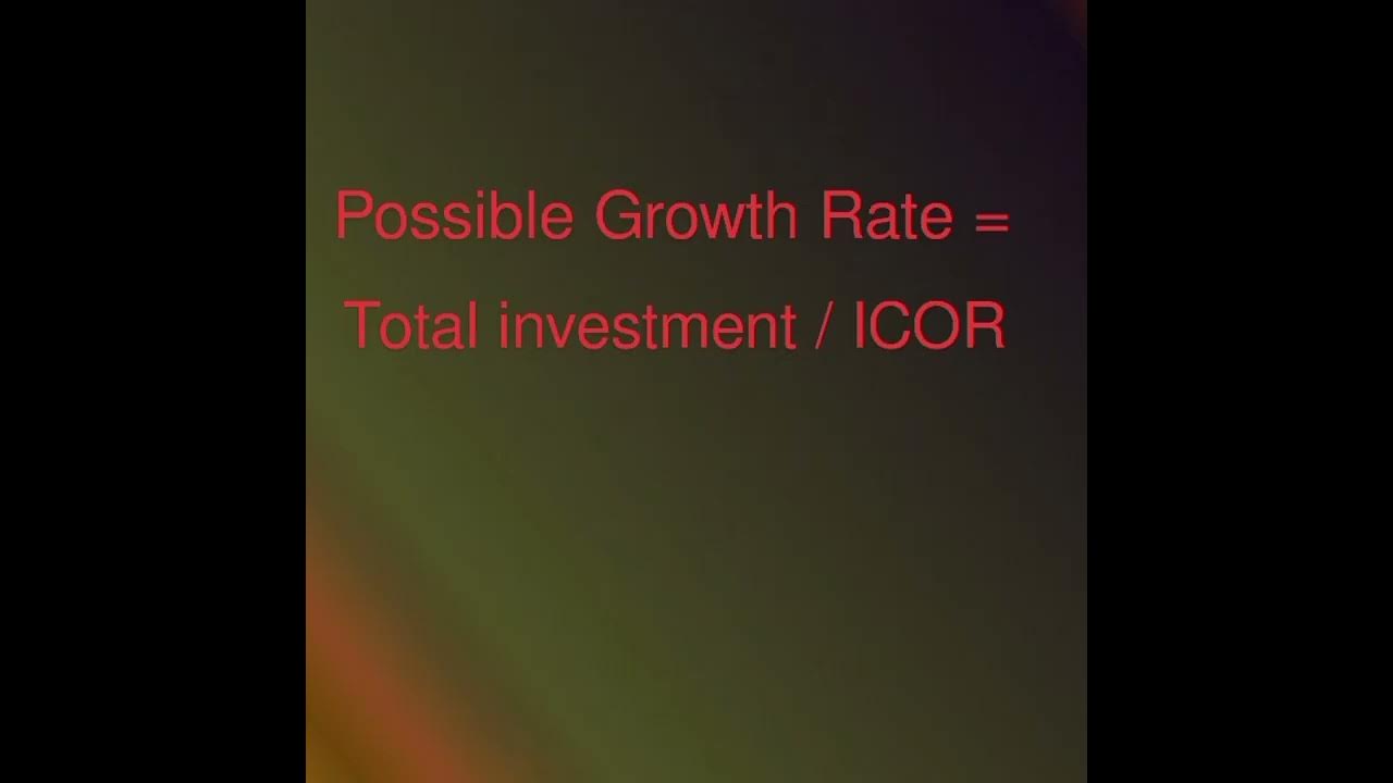 #Estimation of GDP with Harod Domar model and ICOR - YouTube
