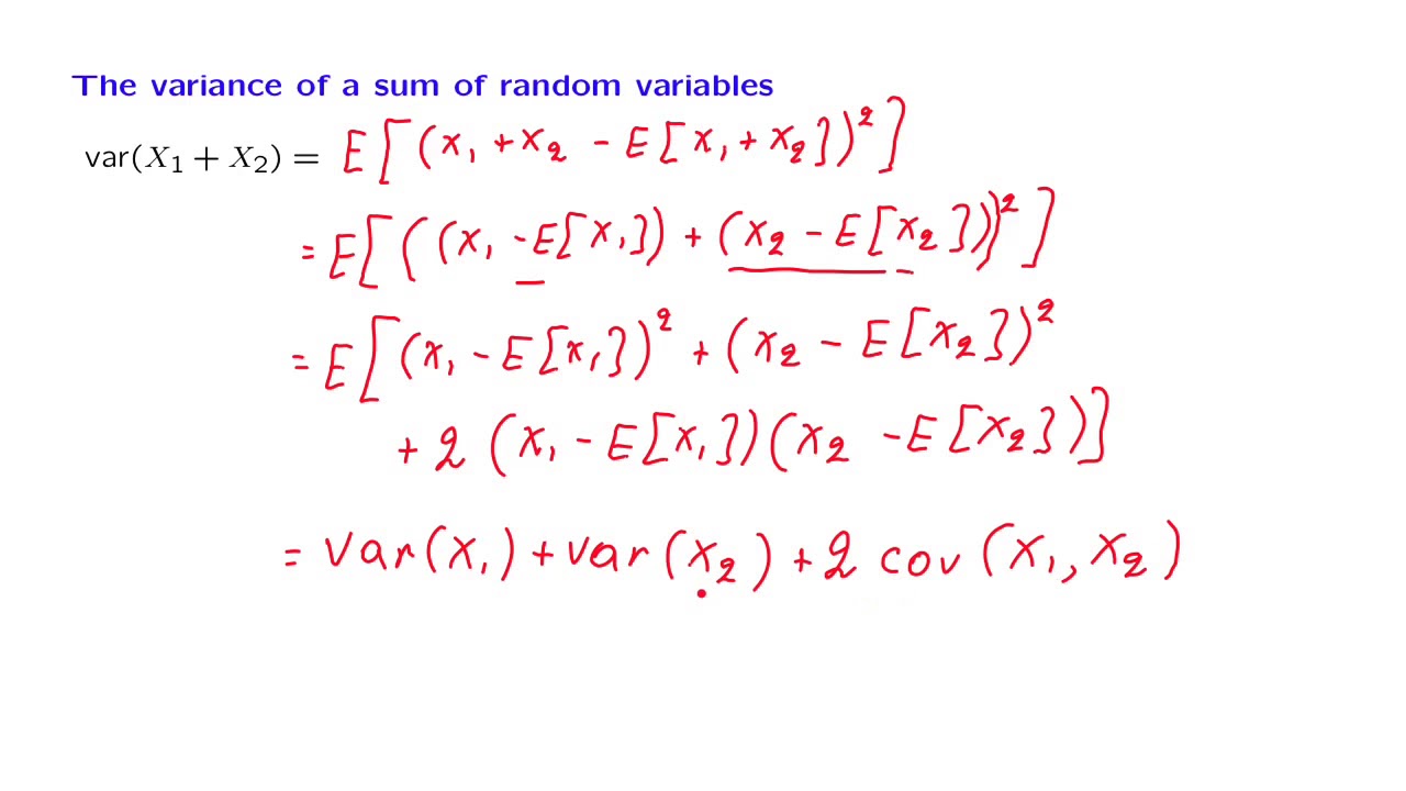 L12 7 The Variance Of The Sum Of Random Variables YouTube