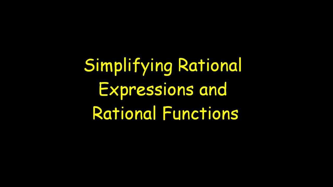 Simplifying Rational Functions - YouTube