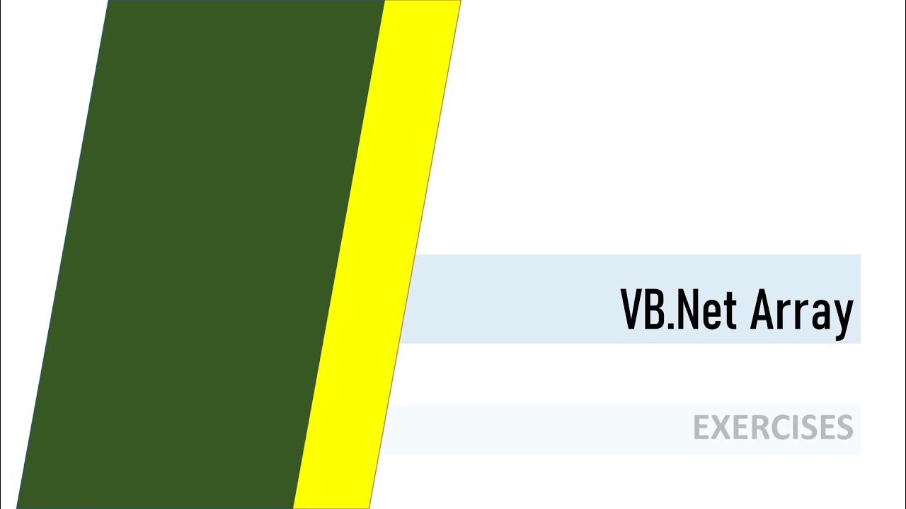 VB.Net Arrays - YouTube