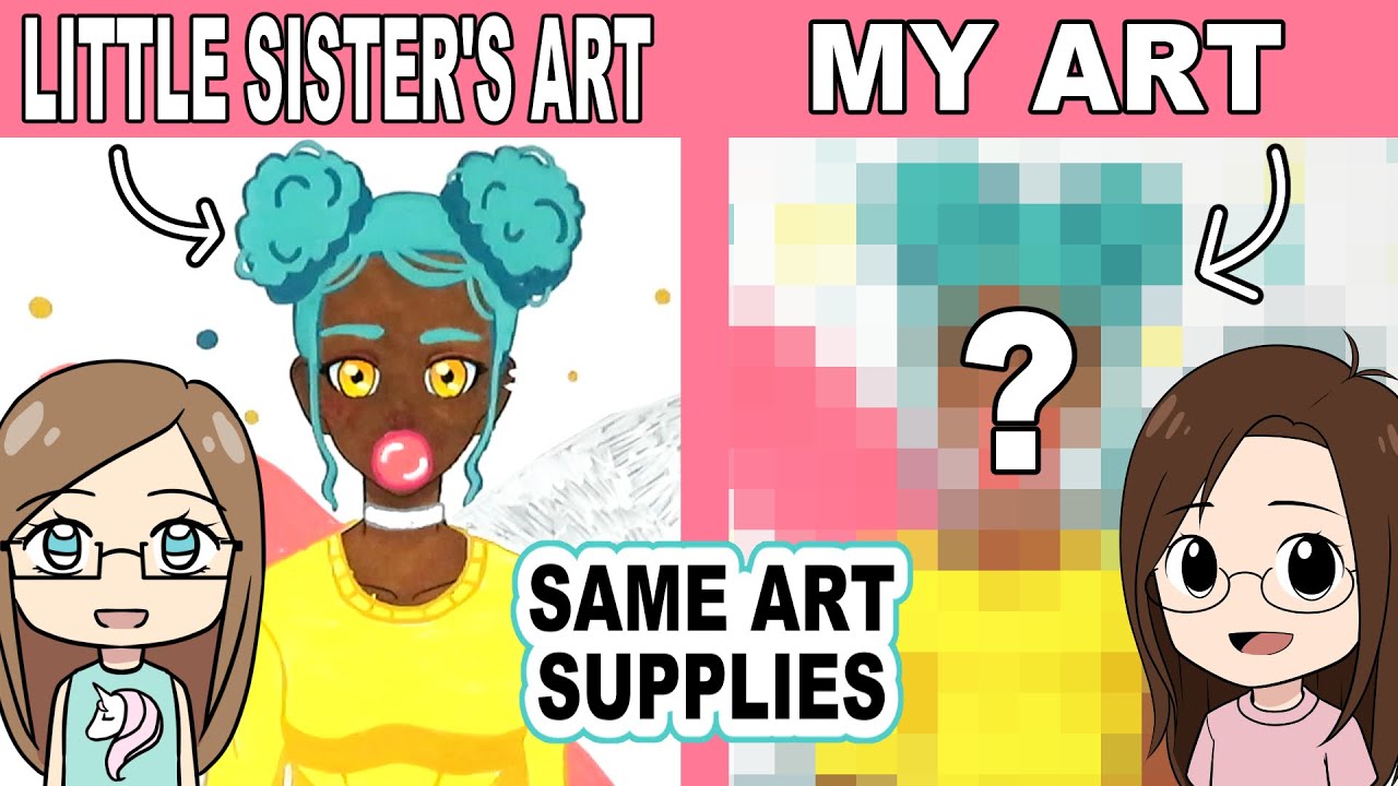 Redrawing My SISTER'S ART Using the Same Art Supplies! #2 | Testing ...
