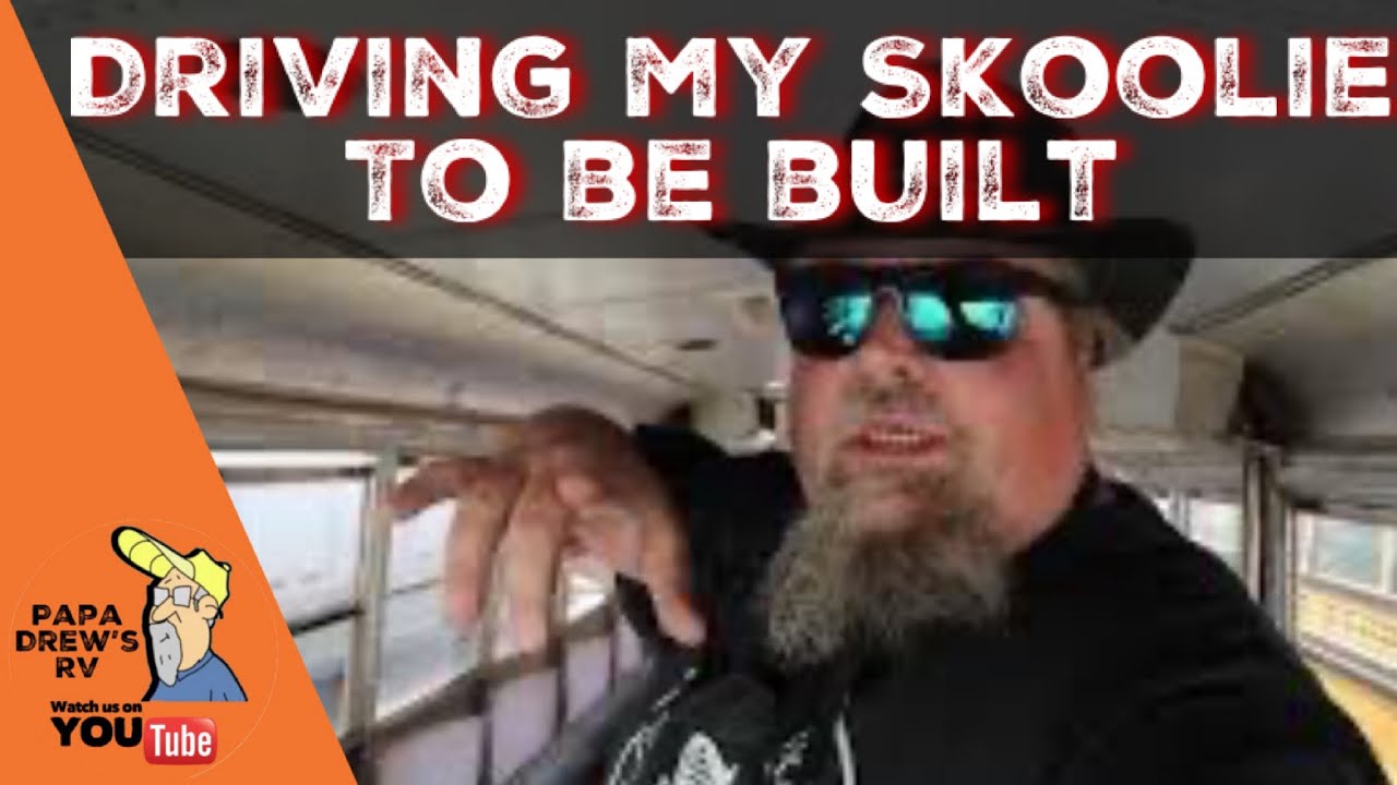 Driving the skoolie to the builders - YouTube