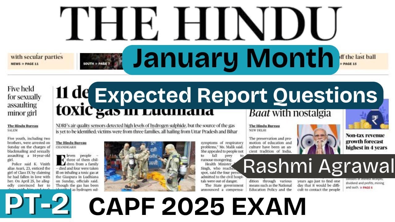 Expected Report Question Pt - 2 || CAPF Paper II Exam 2025 || Answer ...