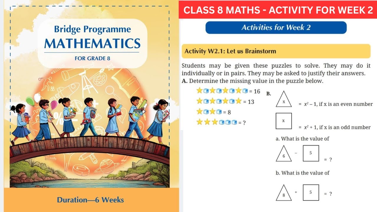 CLASS 8 MATH BRIDGE COURSE/Activity 2.1 for week 2/CBSE class 8 Bridge ...