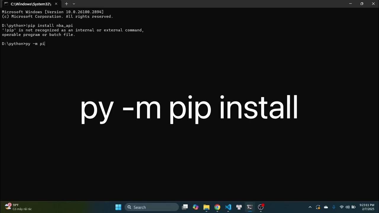 Solved: 'pip' is not recognized as an internal or external command - YouTube