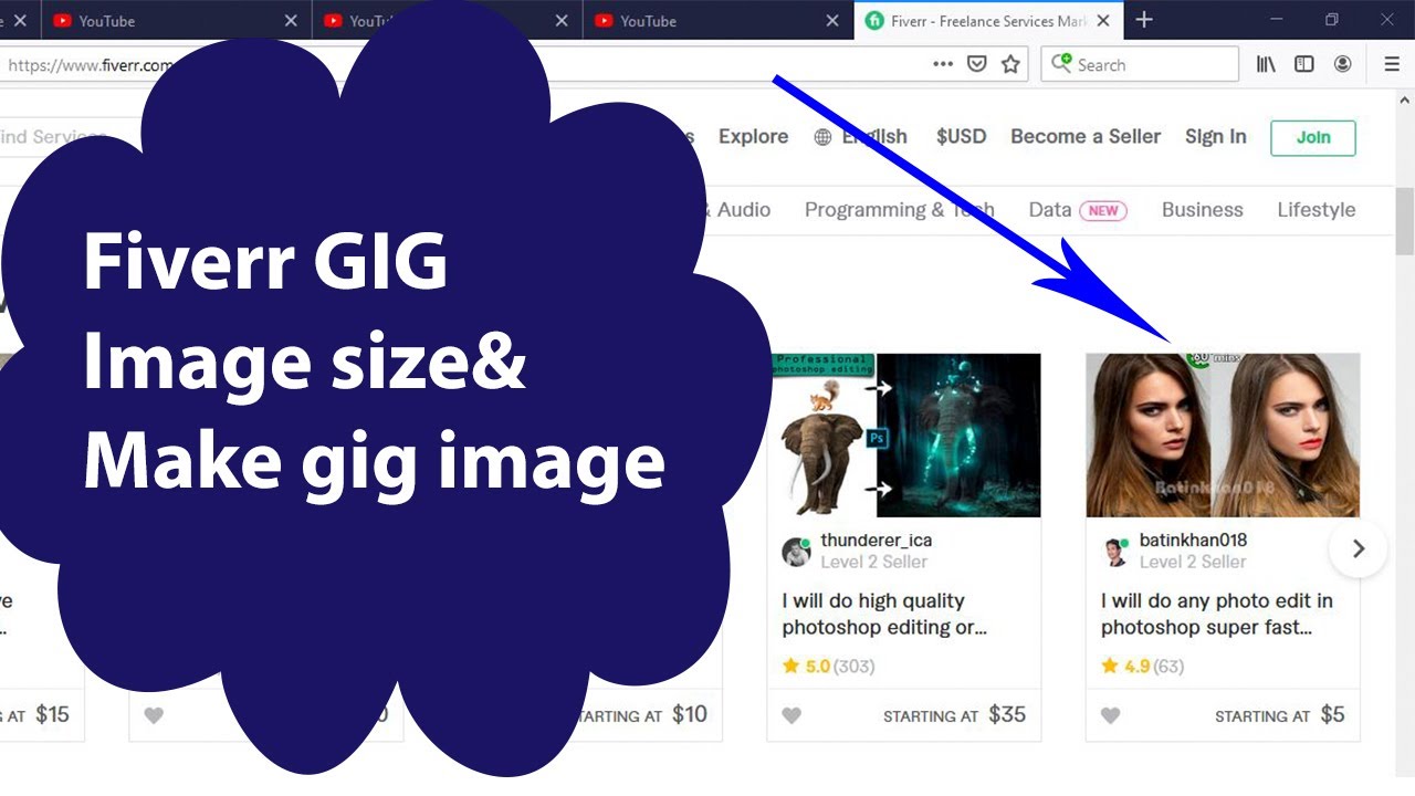 Fiverr Perfect Gig Image Size || Gig Image make ||part-3 - YouTube