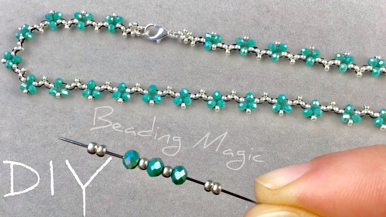 Easy Seed Bead Necklace Tutorial: Easy Beaded Choker - YouTube
