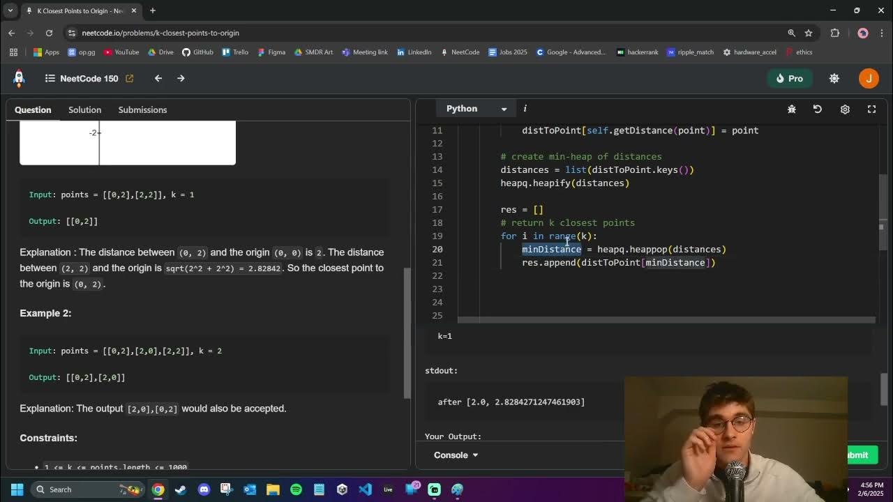 Daily Coding (day 22) - K Closest Points to Origin - YouTube