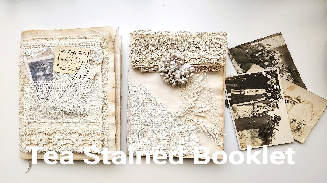 Shabby Tea Stained Booklet - YouTube