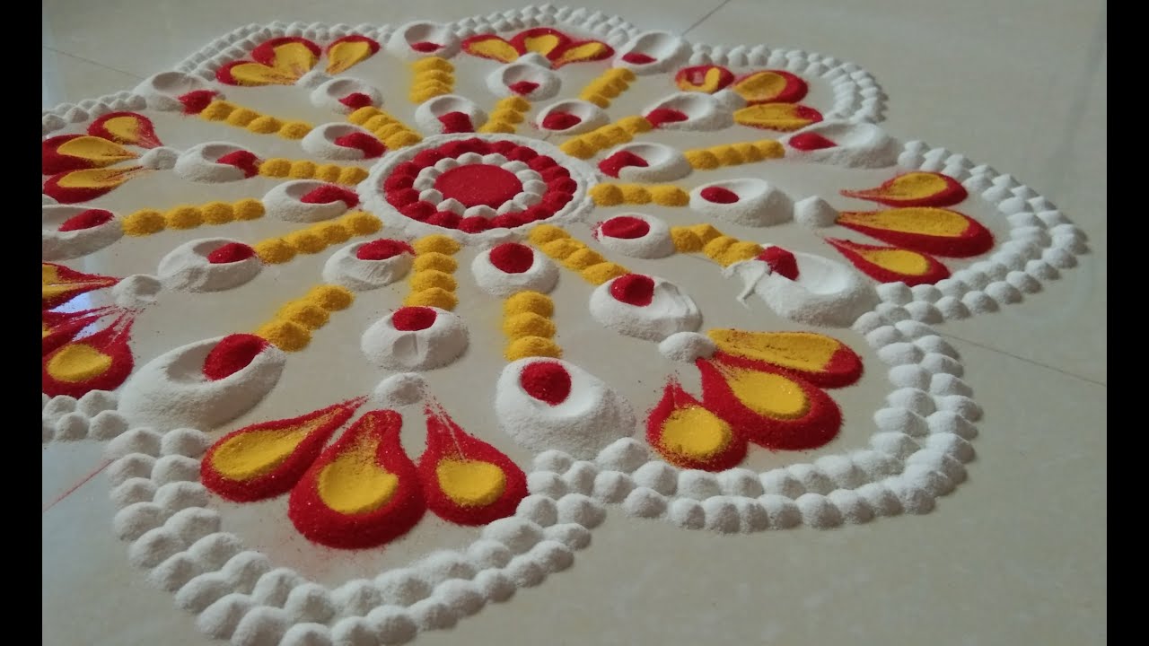 Simple Rangoli For Beginners ! Easy & Simple ! Rangoli Designs For All ...