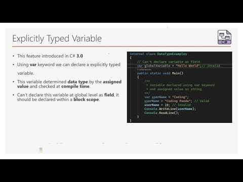 Explicitly Typed Variable - YouTube