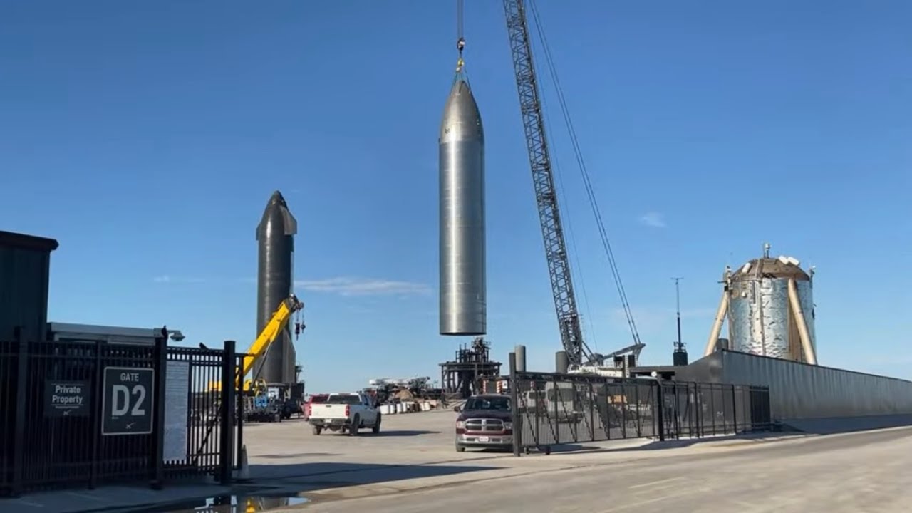 Starship 26 Lifted Onto Pad A, SpaceX Starbase, Boca Chica, TX. Sunday ...