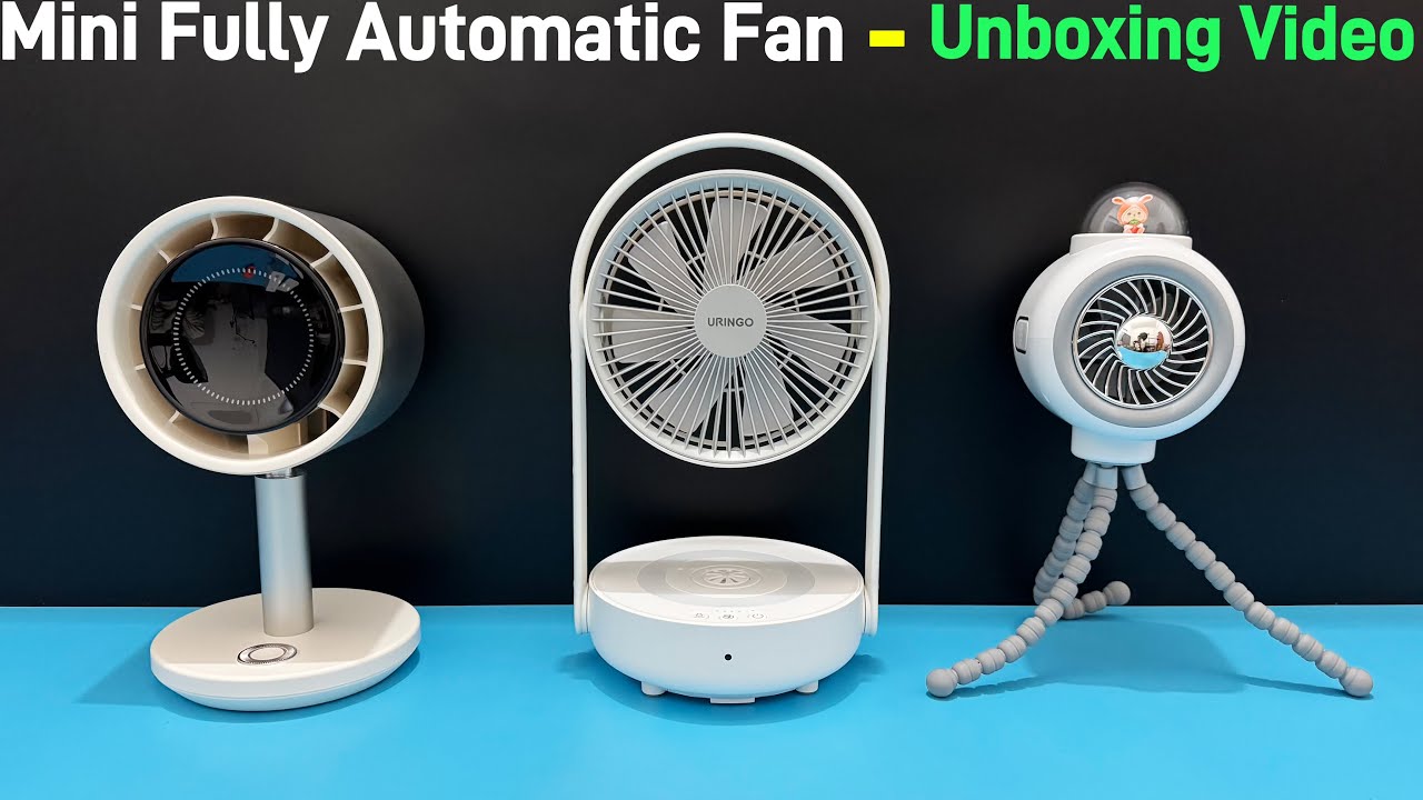 Mini Fully Automatic Desktop Fan - Unboxing Video，Portable Multi ...