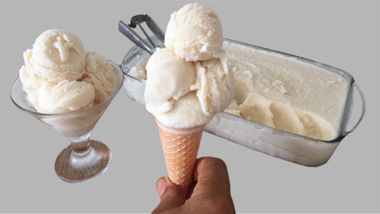 3 MALZEME İLE SADE DONDURMA TARİFİ - PLAIN ICE CREAM RECIPE WITH 3 ...