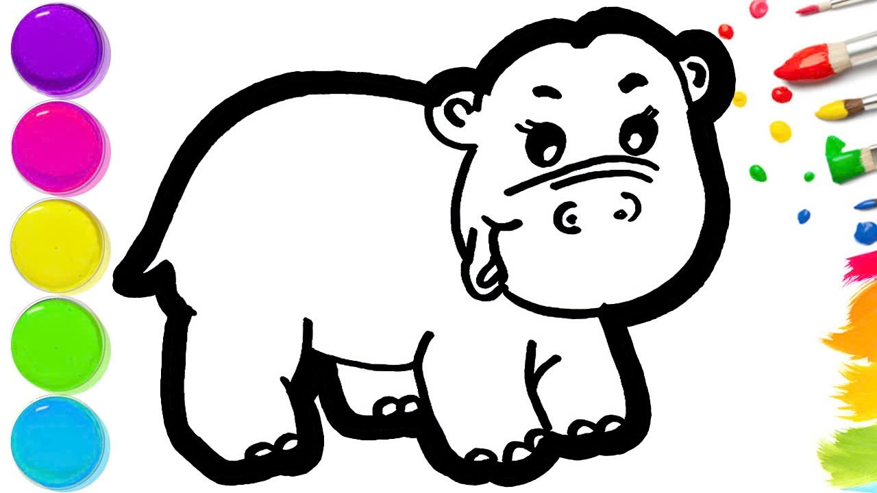 How to Draw a Cute Hippopotamus🦛| Easy Step By Step Tutorial - YouTube