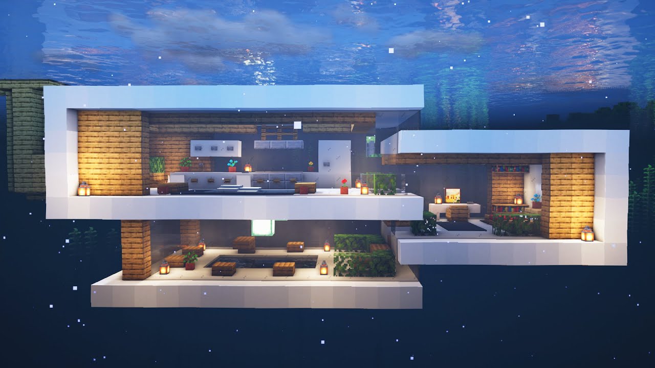 Minecraft UnderWater House Build Tutorial (#22) - YouTube