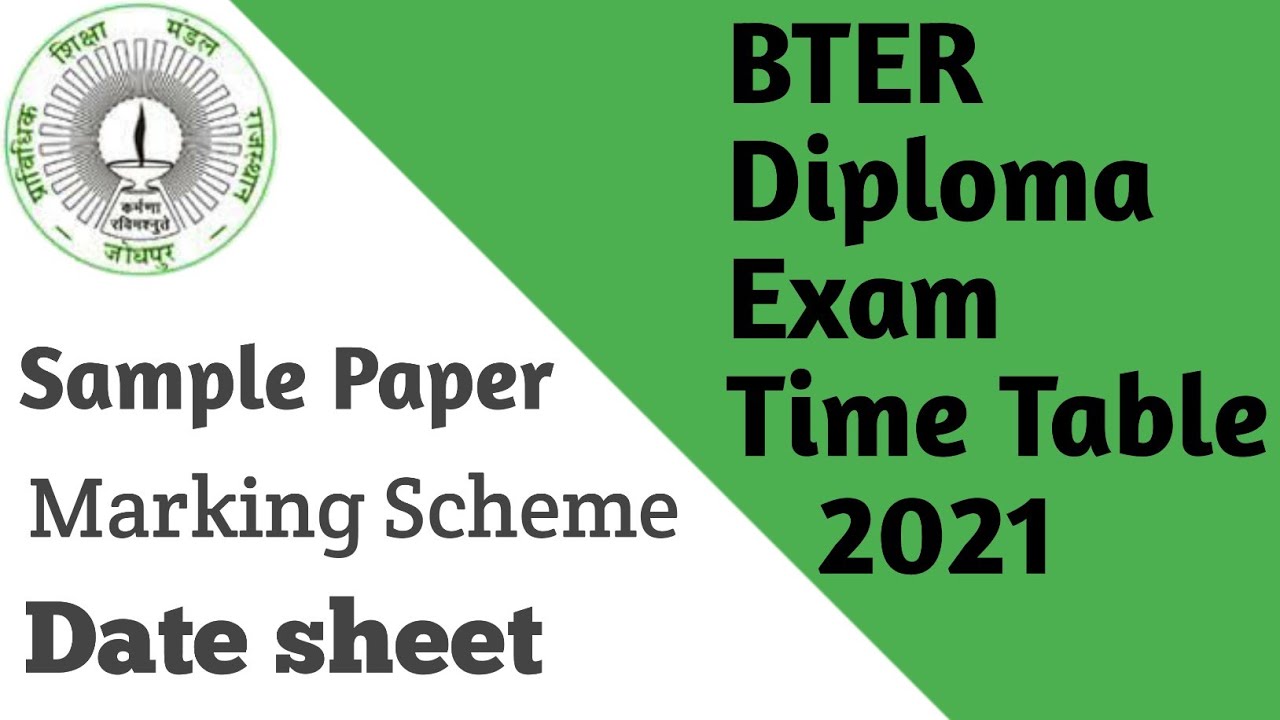 Diploma exam time table 2021||Diploma Exam Sample Paper ||BTER Exam ...