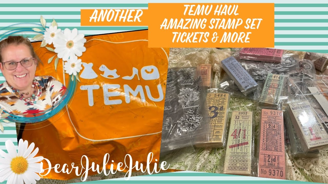 Wow! That 8 piece botanicals stamp set and tickets from TEMU. - YouTube