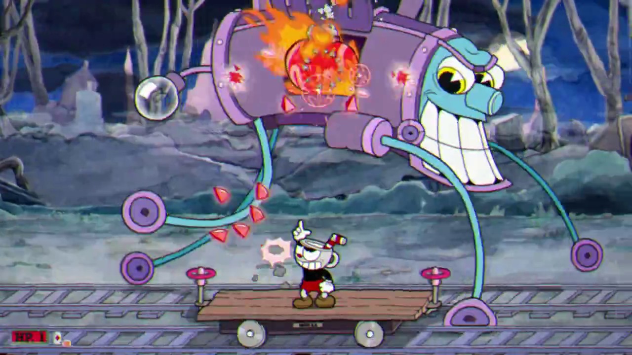 Cuphead - Phantom Express Boss Fight - YouTube