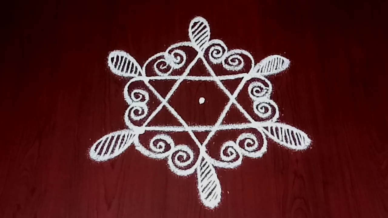 Star rangoli for Friday//easy star kolam//simple muggulu for beginners ...