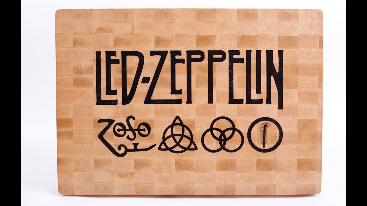 Making "LED ZEPPELIN" end grain cutting board - YouTube