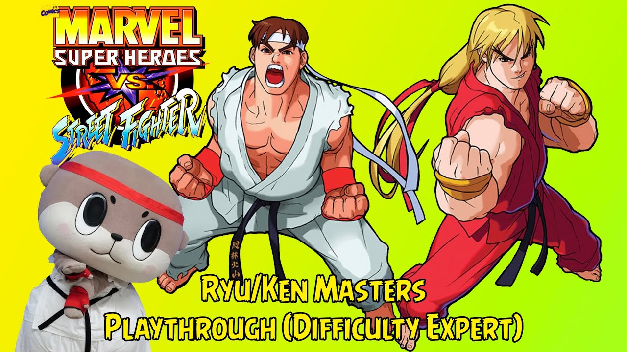 Marvel Super Heroes vs Street Fighter: Ryu🥋/Ken Masters🔥 Playthrough ...