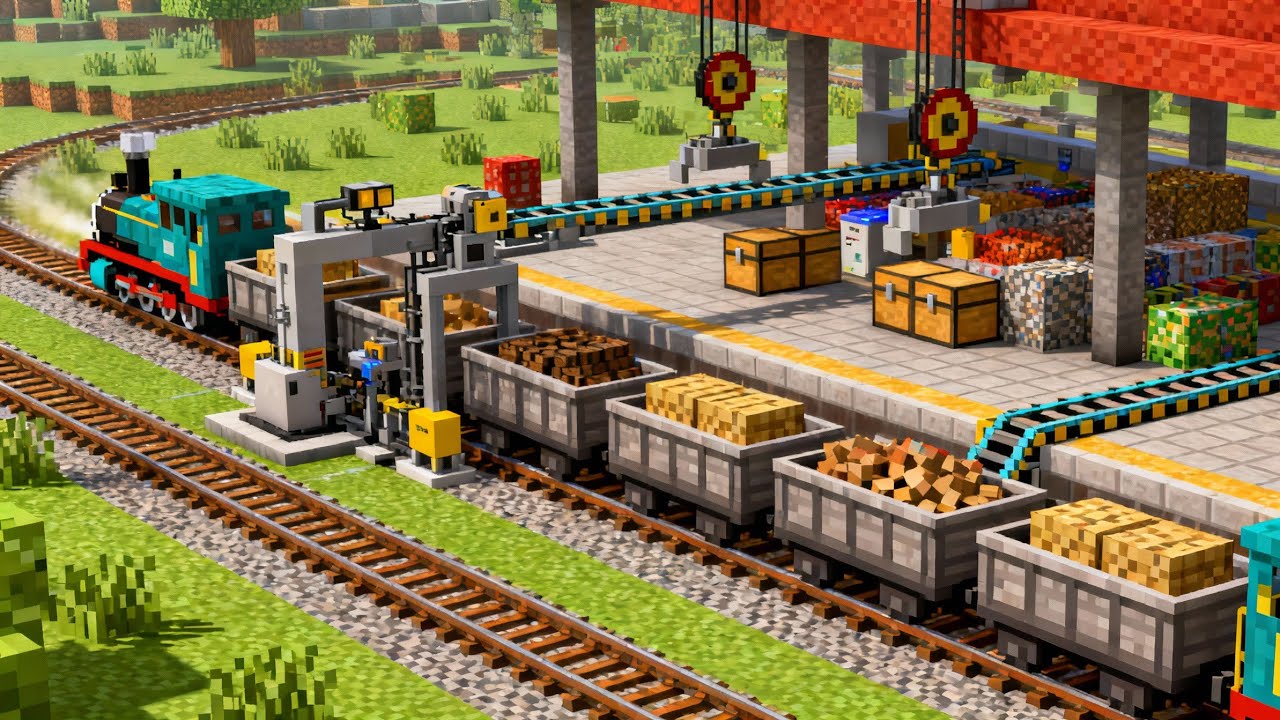 Insane Train Station Automation in Minecraft Create! - YouTube