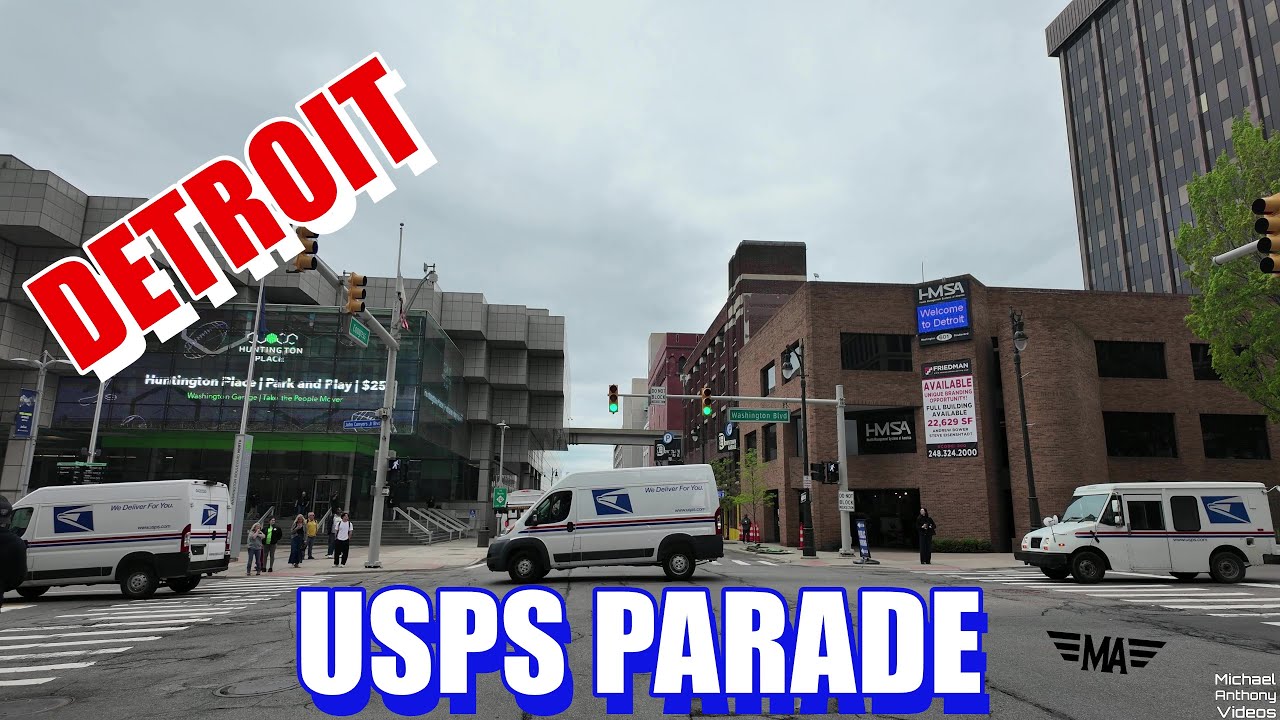 USPS Parade | Downtown Detroit, Michigan - YouTube