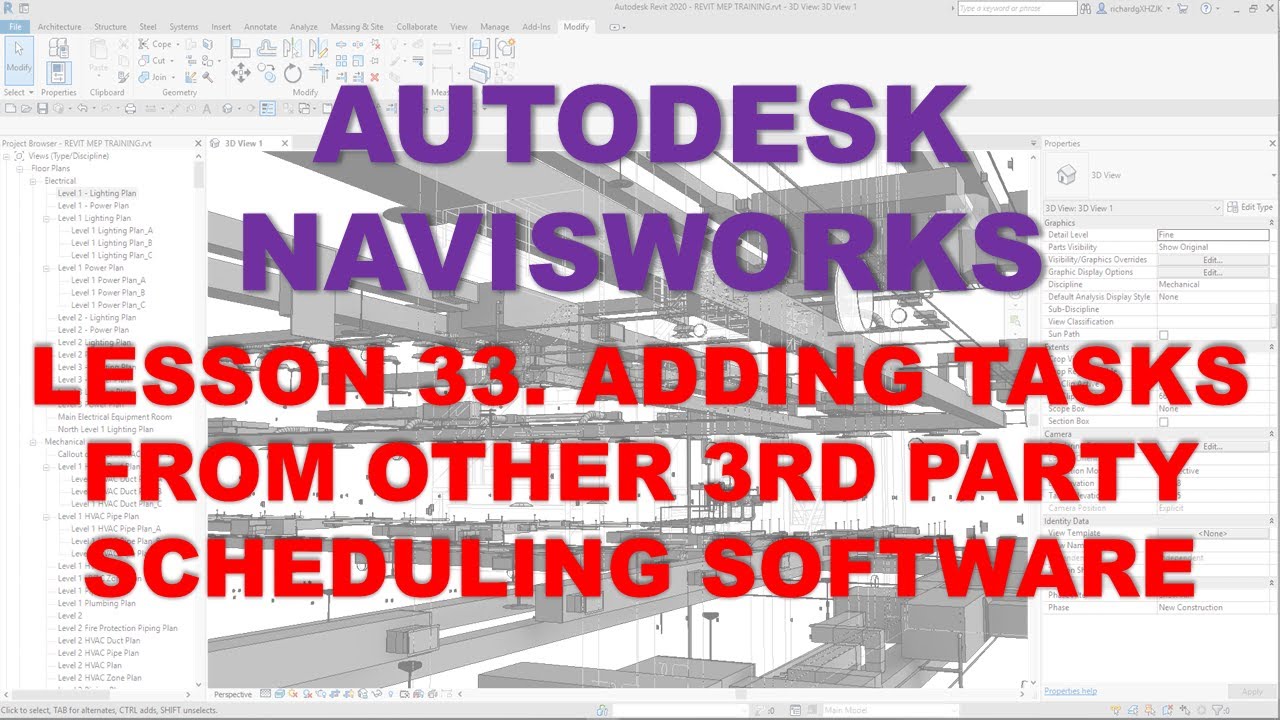LEARNING NAVISWORKS: LESSON 33 ADDING TASKS FROM OTHER 3RD PARTY SCHEDULING SOFTWARE - YouTube