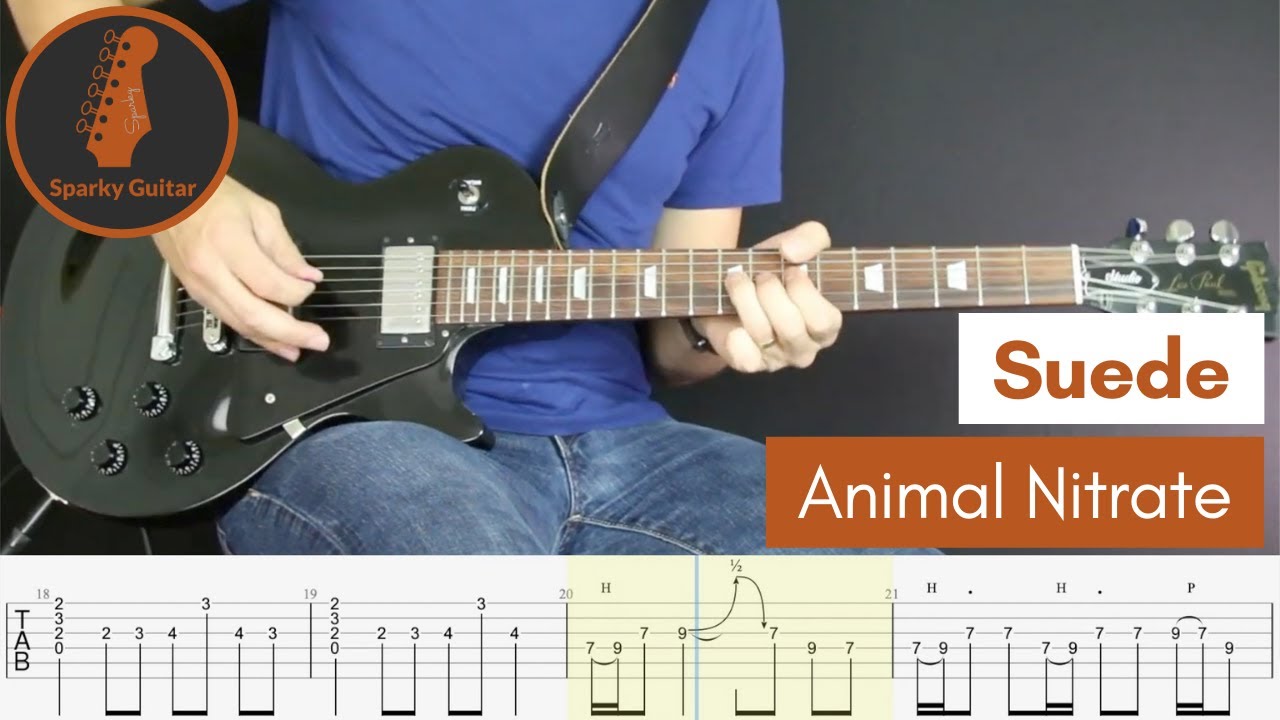 Animal Nitrate - Suede (Guitar Cover #59 with Tabs) - YouTube
