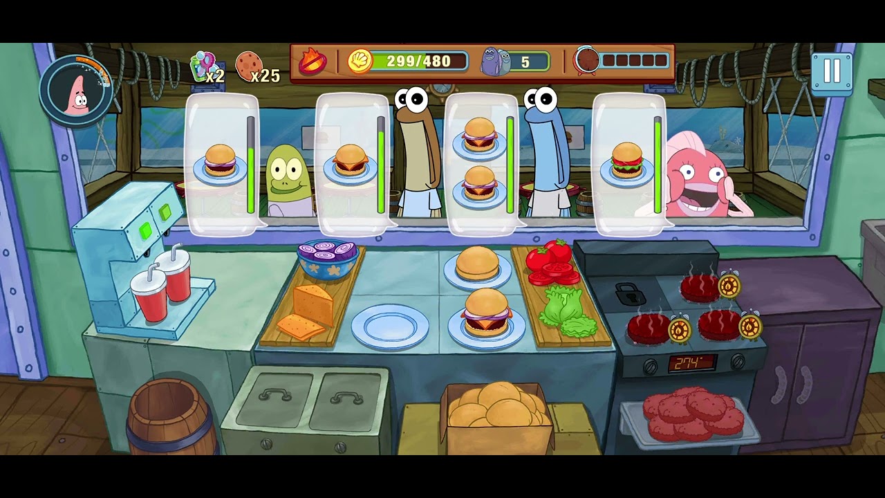 my burger shop. in SpongeBob get Cooking game. - YouTube