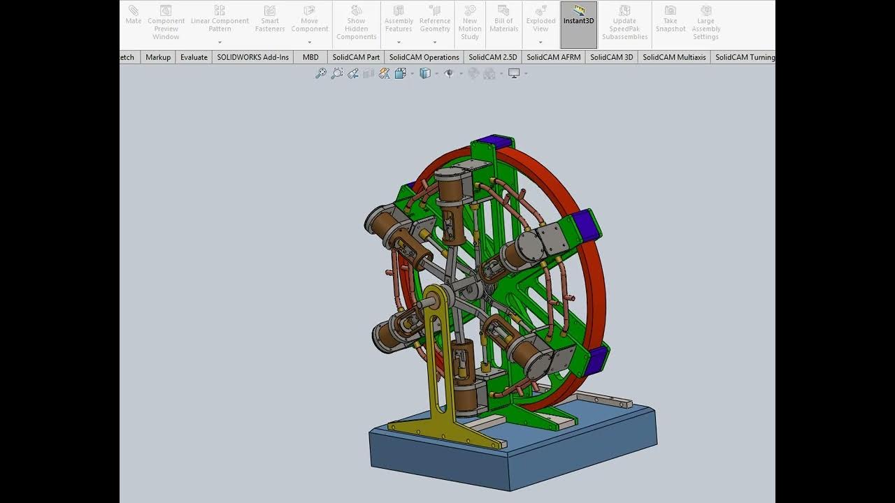 6 CYLINDER RADIAL ENGINE IN SOLIDWORKS #viralshort #shorts - YouTube