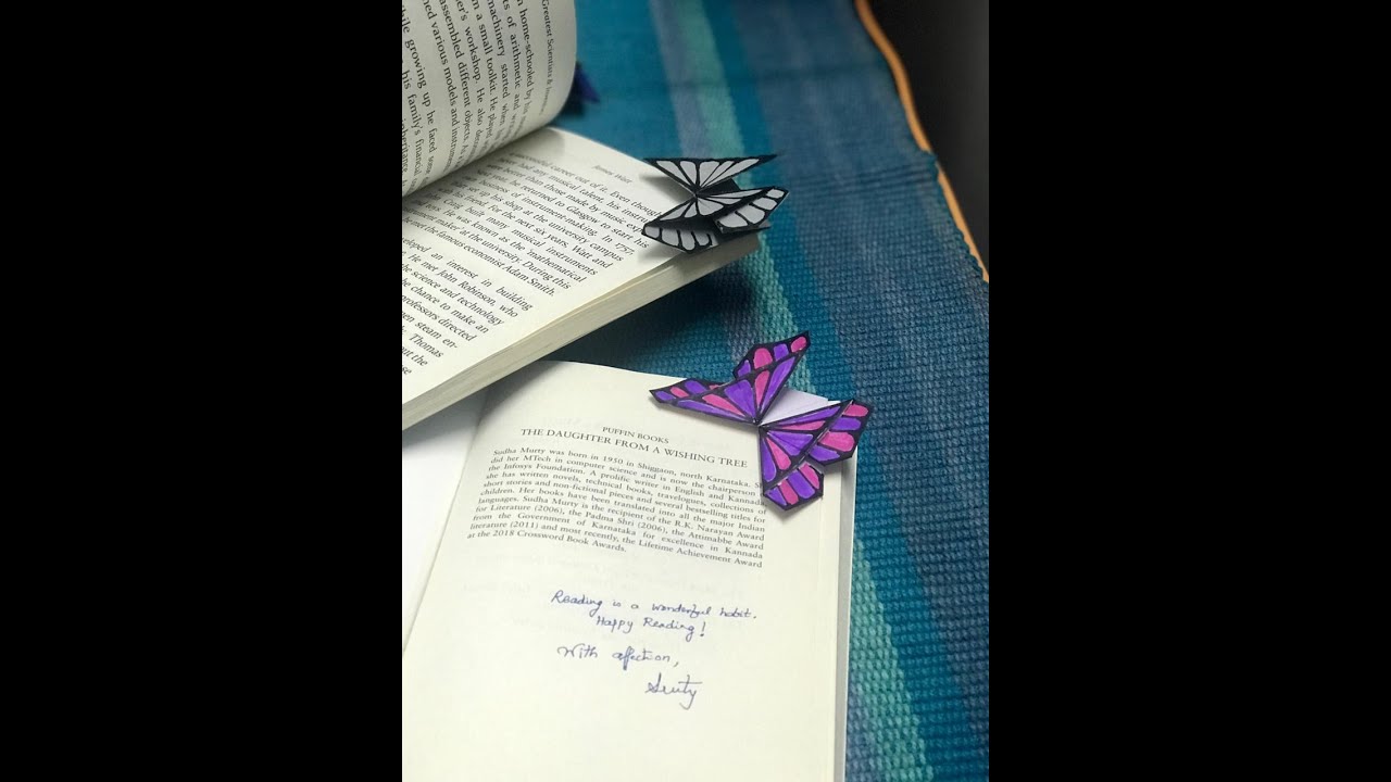 DIY Origami Butterfly corner bookmark - YouTube