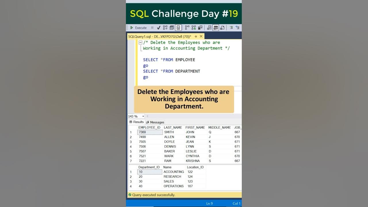 SQL Challenge Day #19 In Telugu | SQL In Telugu #sql - YouTube