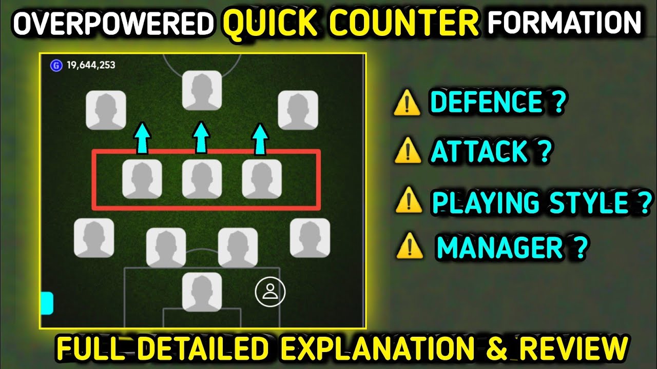 Over powered 4-3-3 Quick counter formation review in efootball | Best ...