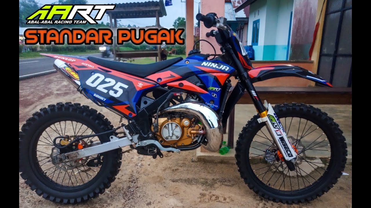 NINJA R MODIF TRAIL | GANTI SHOCK DEPAN USD SCARLET PNP KLX NINJA R ...