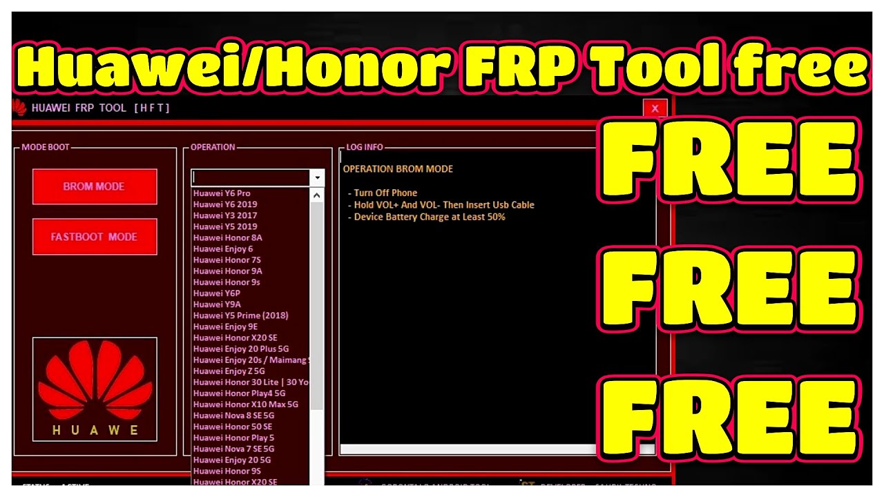 All Huawei/Honor FRP Tool free | (MTP/ADB/fastboot) | NEW 2023 Huawei Device Frp Unlock One ...