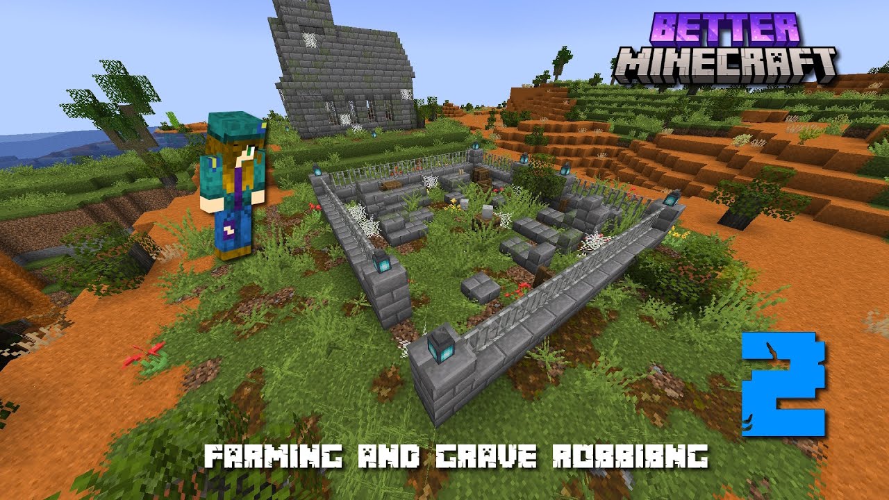Minecraft Let's Play: Better Minecraft Episode 2 - Farming and Grave ...