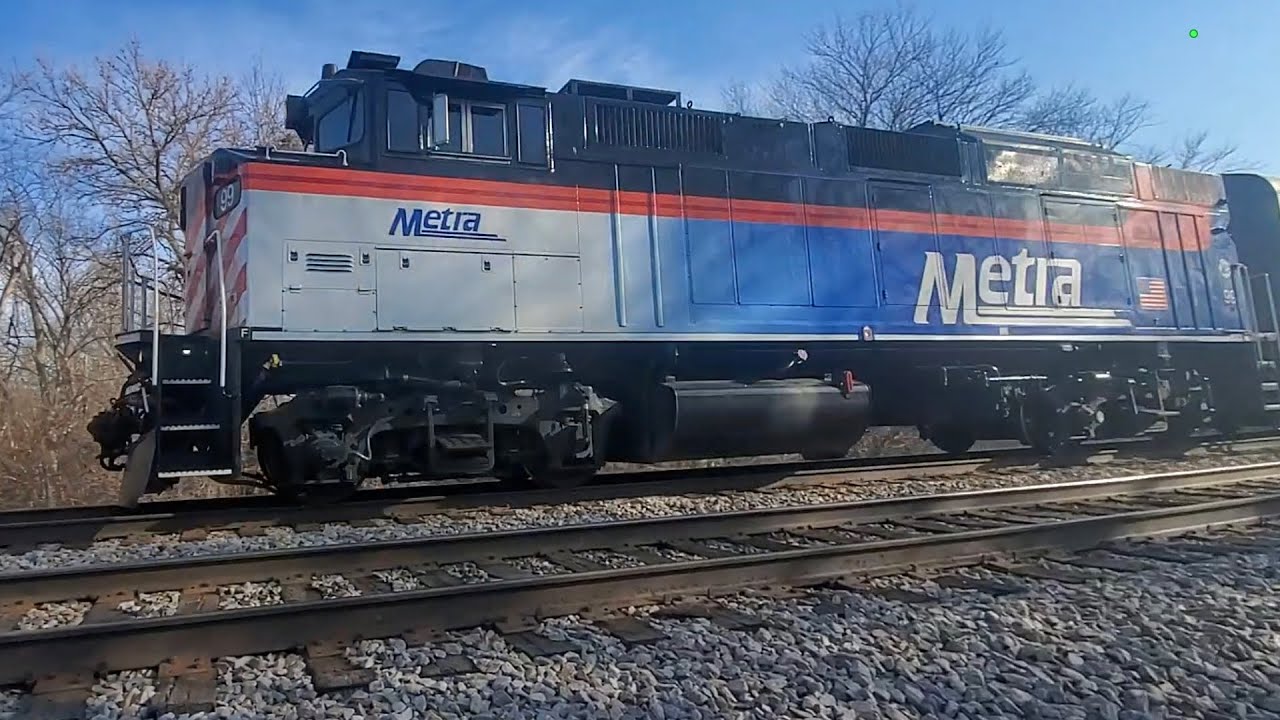 Tuesday morning Chicago metra engine 99 westbound to the Itasca station ...