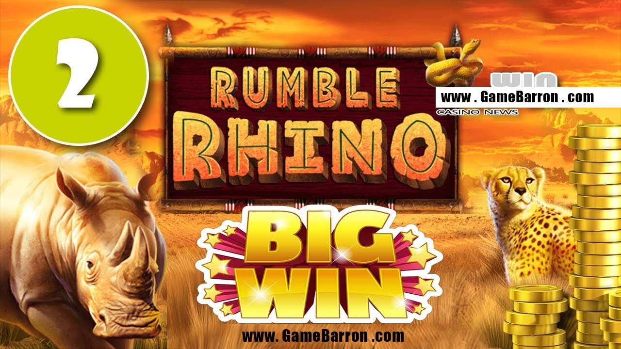 Big slot machine wins on Rumble Rhino slot Pariplay - YouTube
