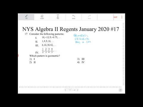 NYS Algebra 2 Regents January 2020 question 17 - YouTube